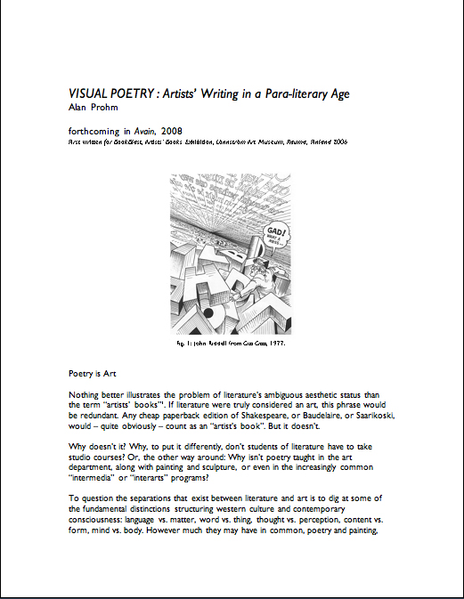 VISUAL POETICS – Alan Prohm